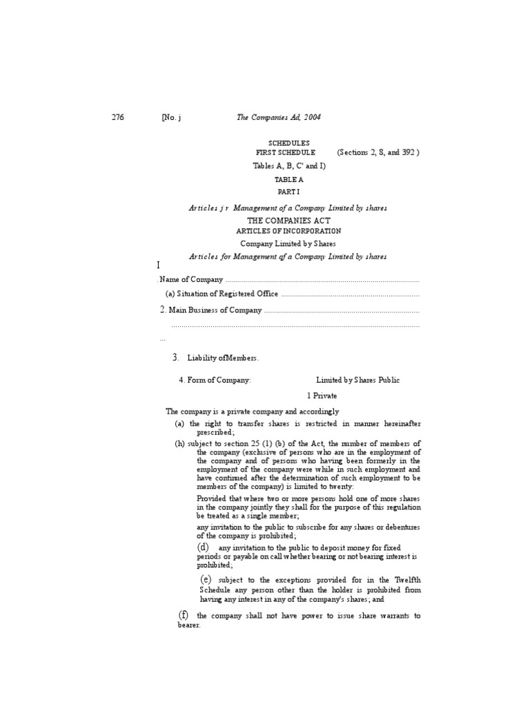 Companies Act - Schedules | PDF | Proxy Voting | Board Of Directors