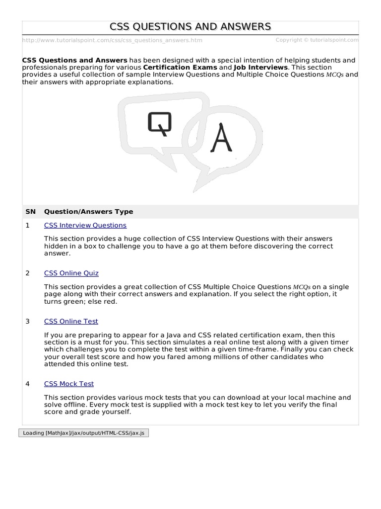 Css Questions Answers | PDF