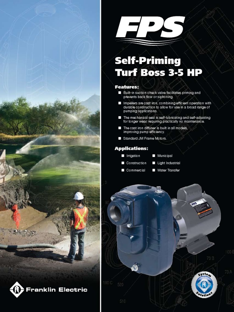 Self-Priming Turf Boss Pumps 3-5 HP | PDF | Turbomachinery | Pump