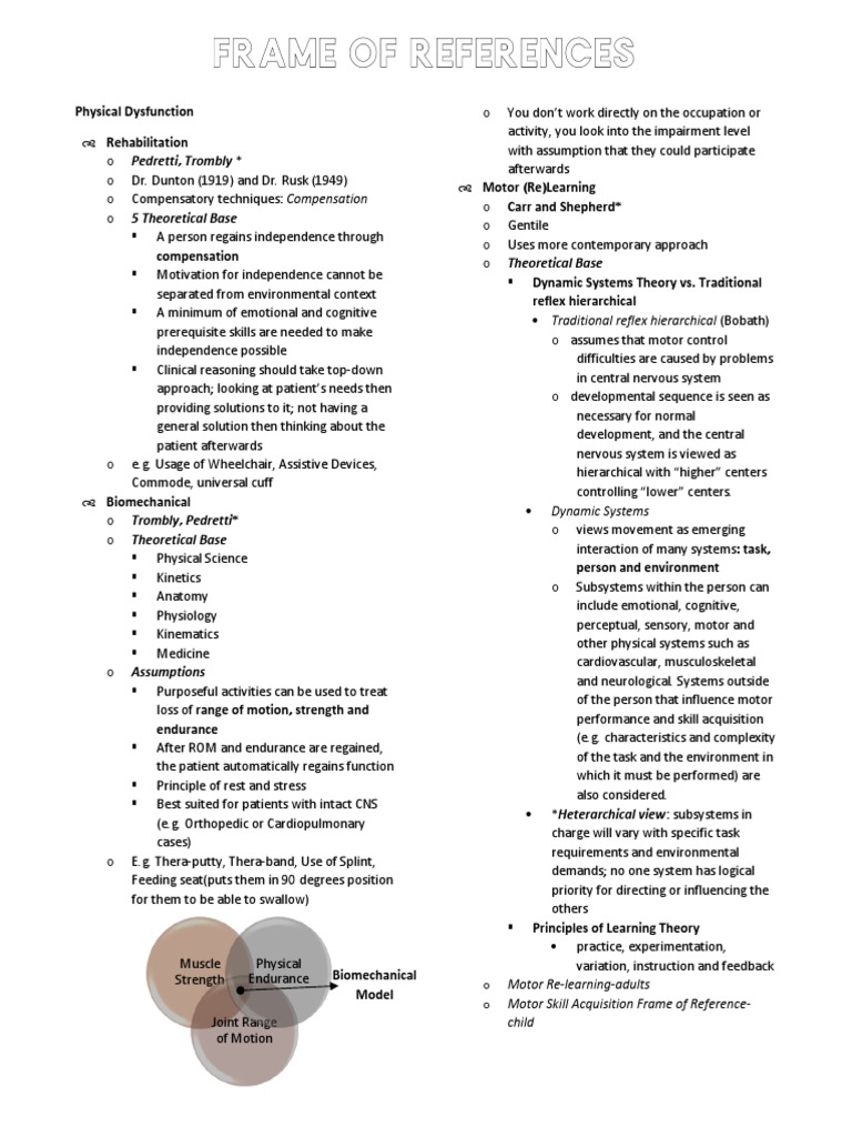 Physical Dysfunction: Motor Re-Learning-Adults Motor Skill Acquisition ...