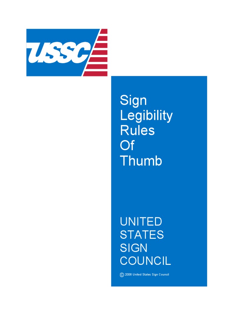Sign Legibility Rules of Thumb: United States Sign Council | PDF ...
