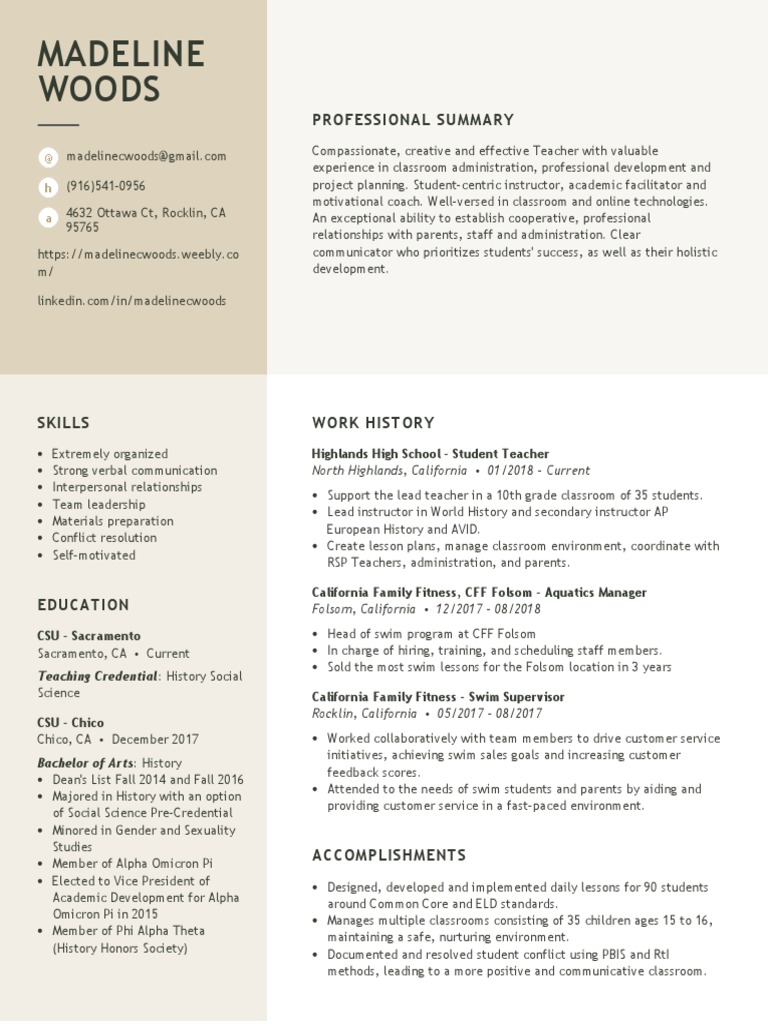 MW Resume | PDF | Change | Teachers