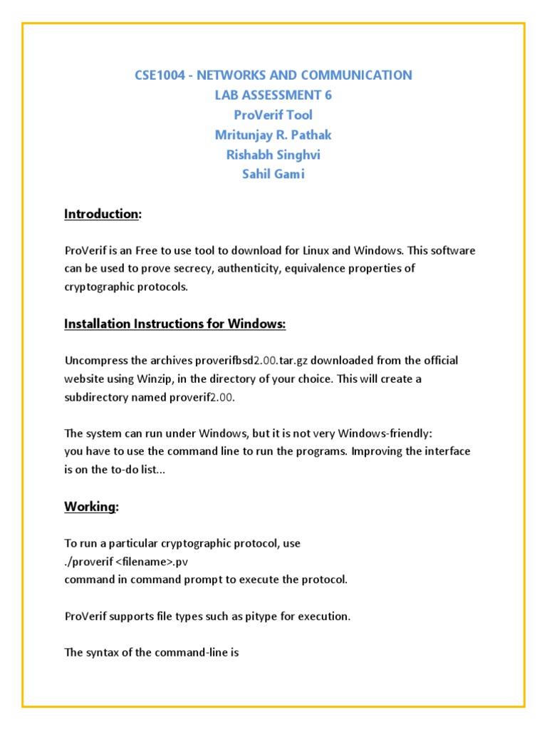 ProVerif Tool Installation Guide | PDF | Command Line Interface | Smart ...