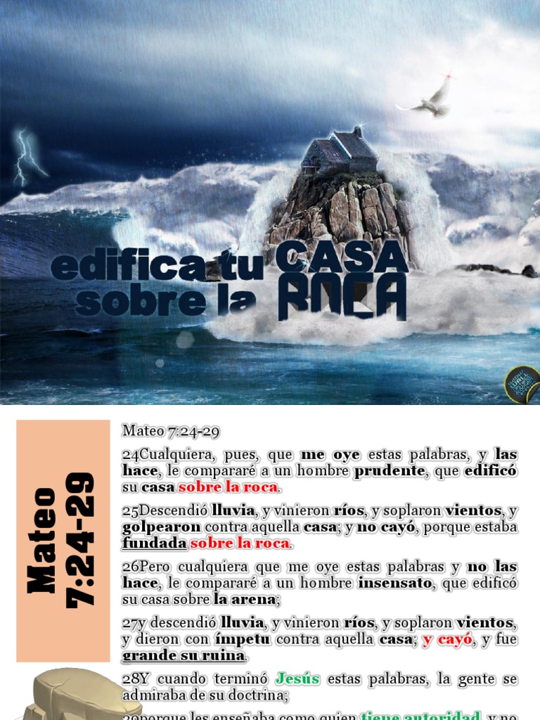 Edifica Tu Casa Sobre La Roca PDF | PDF | San Pedro | Cristo (título)