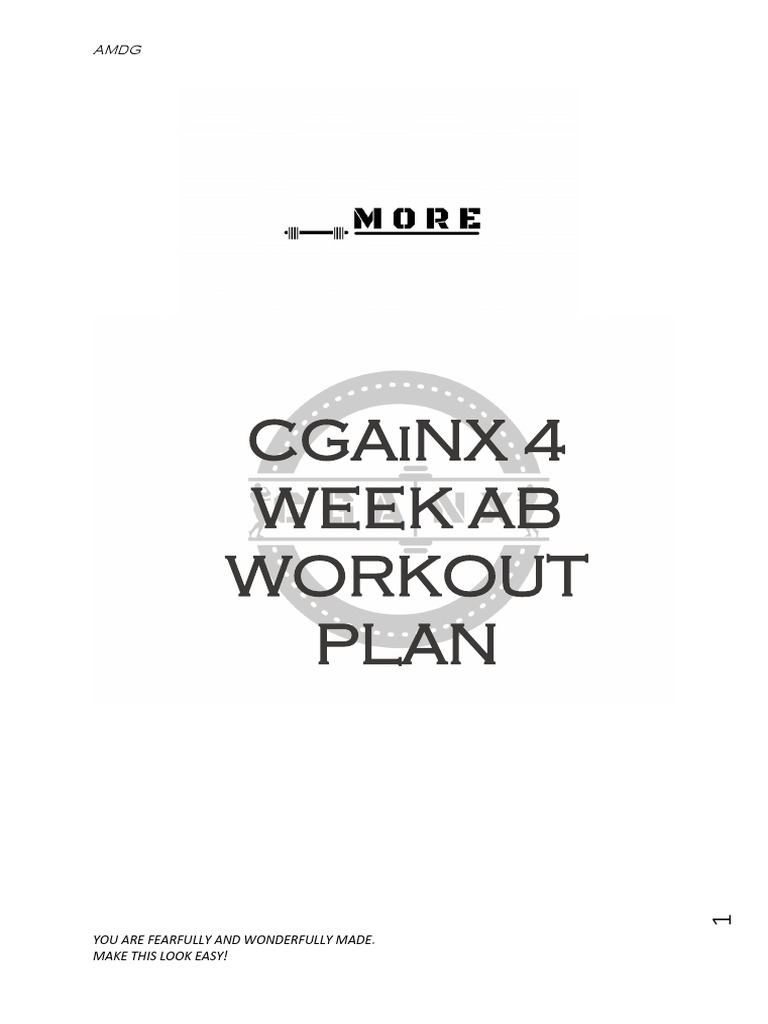 CGAiNX 4 Week Ab Workout Plan | PDF | Kettlebell | Carbohydrates