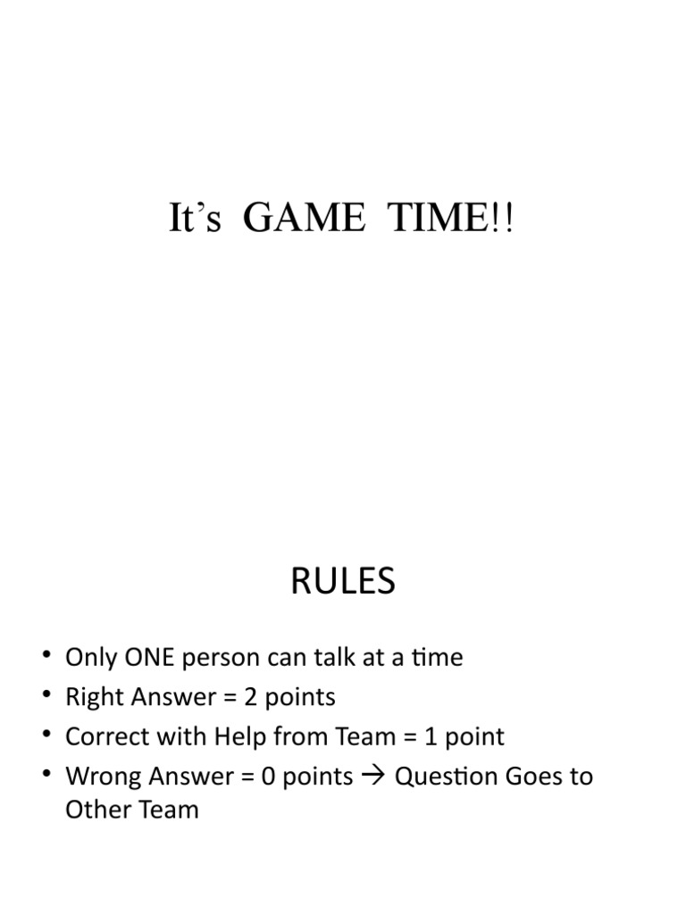 It'S Game Time!! | PDF