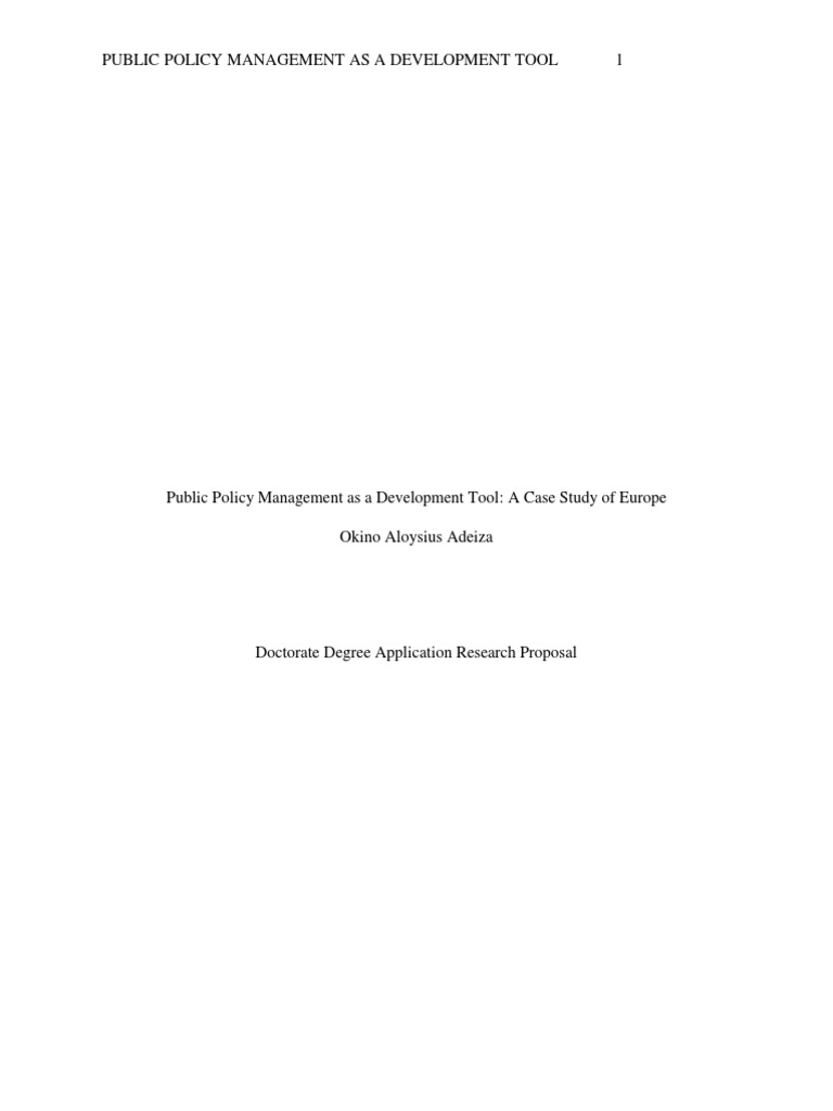 PHD Research Proposal Public Policy | PDF | Policy | Qualitative Research