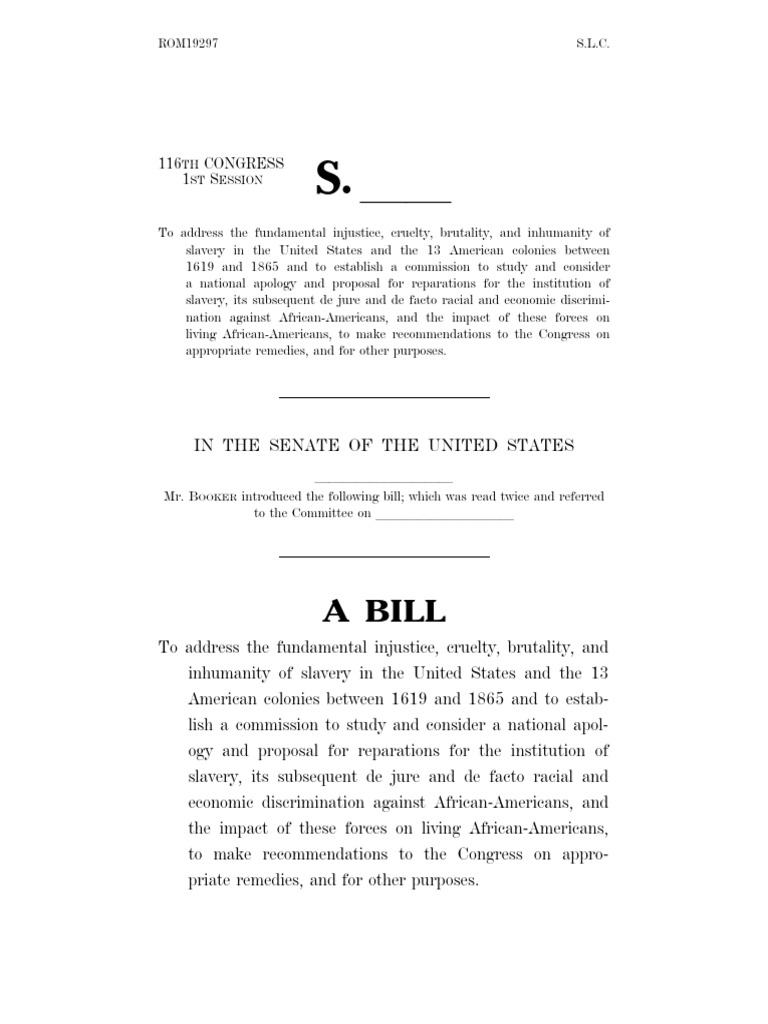 HR 40 Commission To Study and Develop Reparation Proposals For African ...