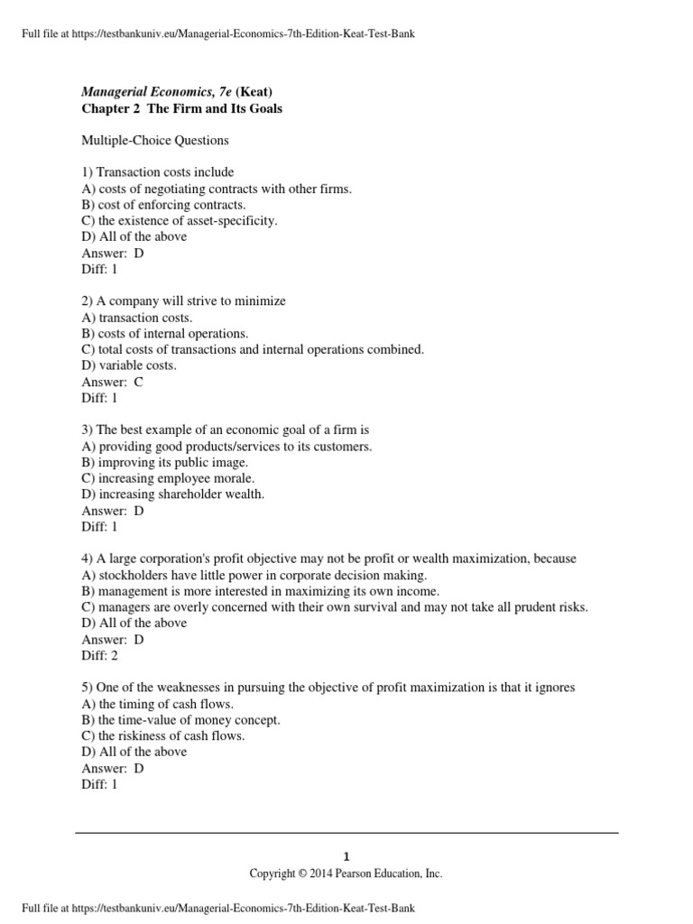 Managerial Economics 7th Edition Keat Te | PDF | Profit (Economics ...