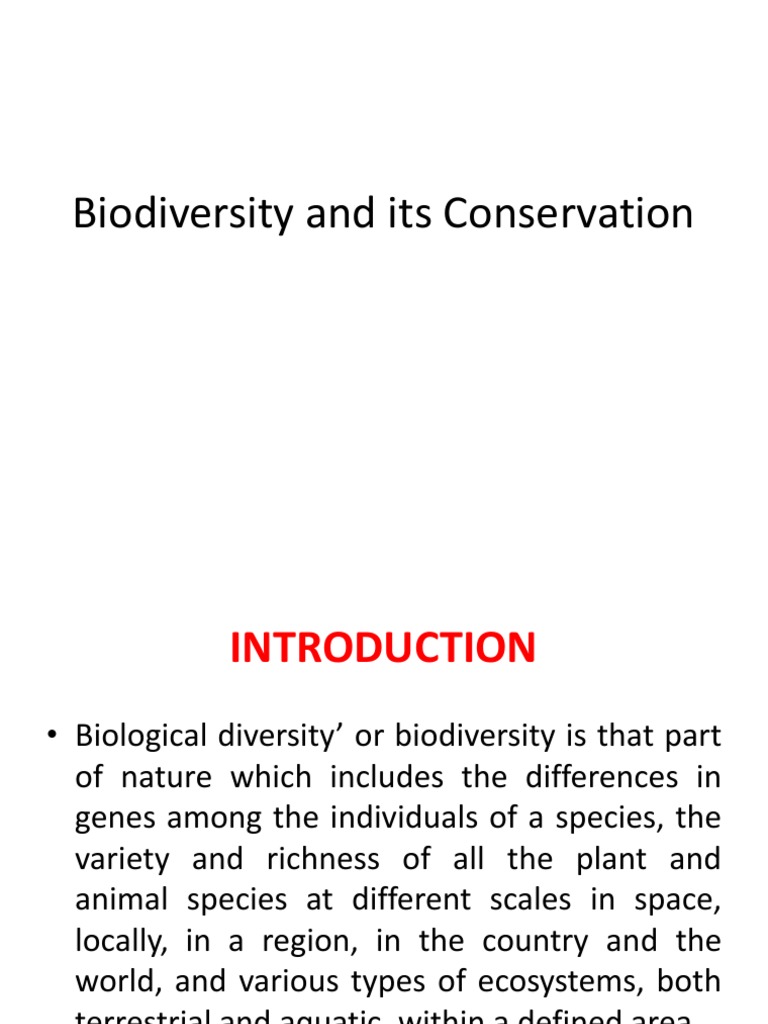 Biodiversity and Its Conservation | PDF | Biodiversity | Conservation ...