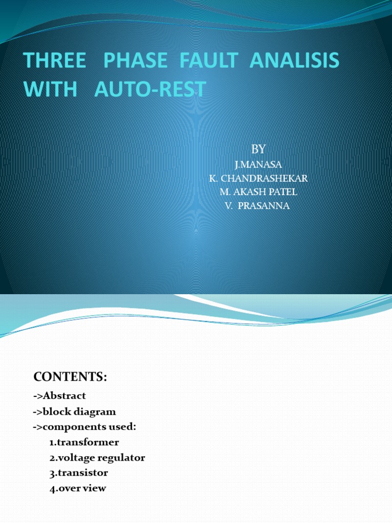 Three Phase Fault Analisis With Auto-Rest | PDF | Electrical Components | Power Engineering