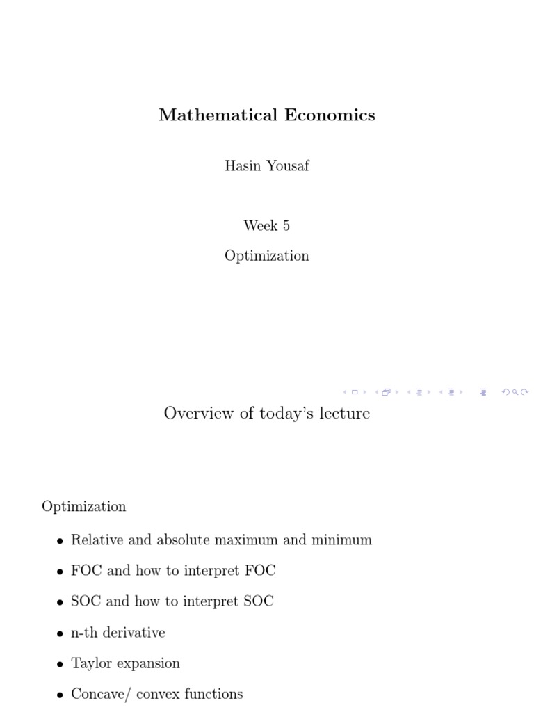 Lecture 5 | PDF | Maxima And Minima | Mathematical Optimization