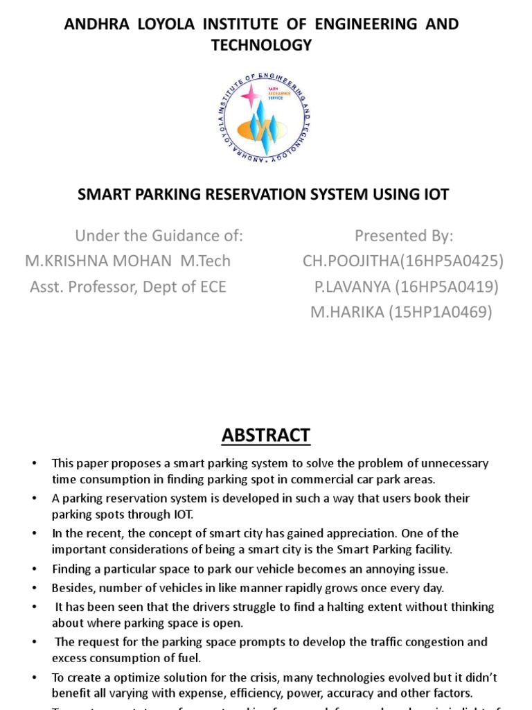 Smart Parking Reservation System Using Iot | PDF | Parking Lot ...