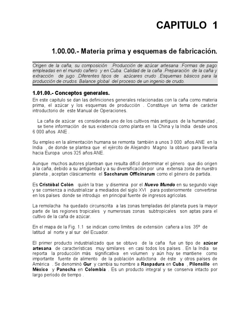 01 Materia Prima y Esquemas de Fabricación | PDF | Azúcar | Dieta y nutrición