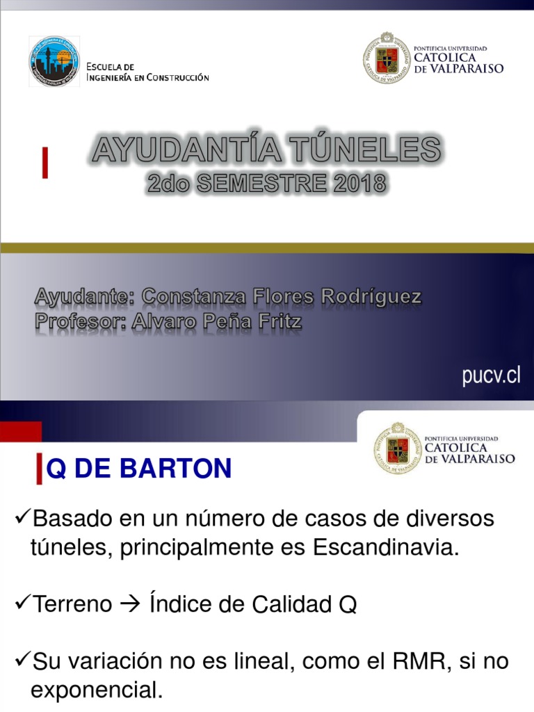 Índice de Calidad Q de Barton en Túneles | PDF