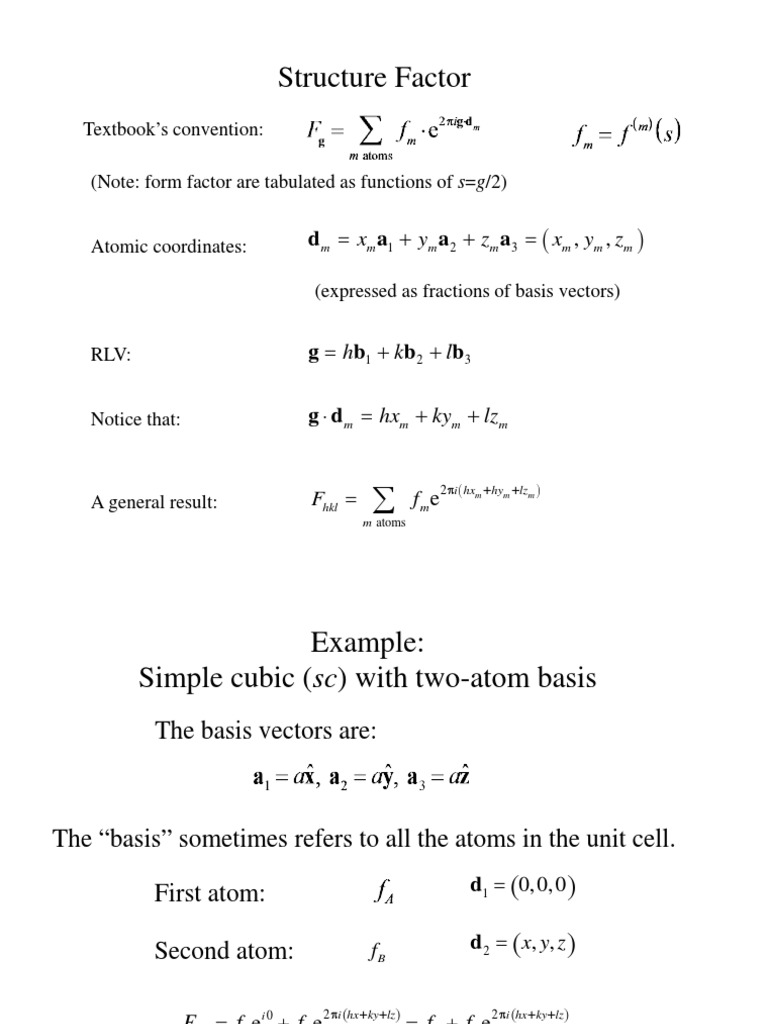 Diamond Structure Factor Analysis | PDF | Crystal Structure ...