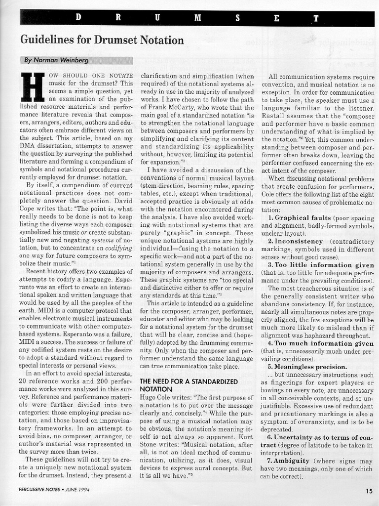 Drumset Notation PDF | PDF