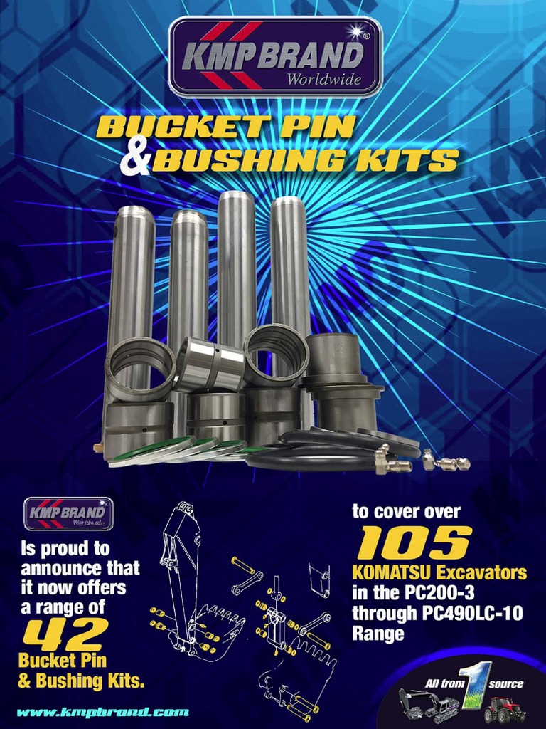KMP Brand Replacement Bucket Pin and Bushing Kits For Komatsu ...