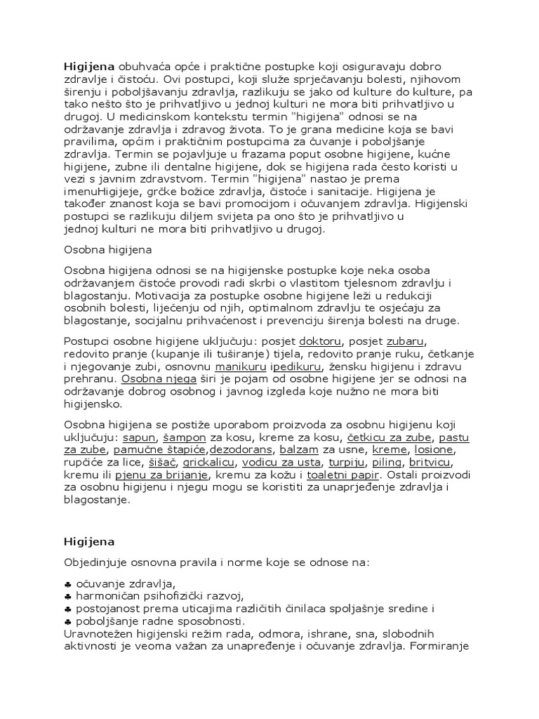 Higijena | PDF