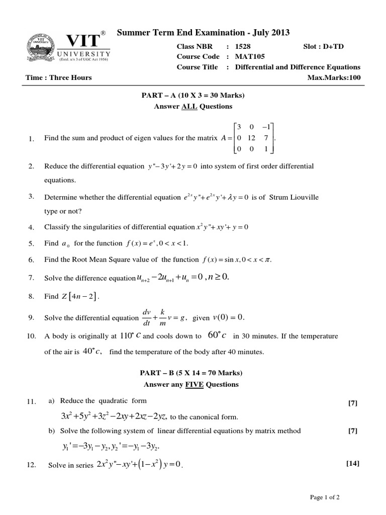 AOD Question Paper | PDF | Recurrence Relation | Eigenvalues And Eigenvectors