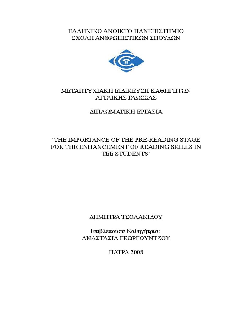 The Importance of The Pre-Reading Stage | PDF | Reading Comprehension ...