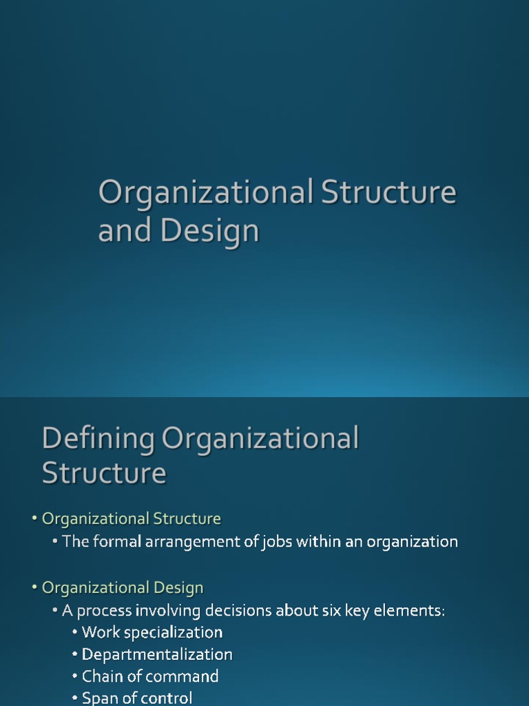 Organizational Structure and Design | PDF | Organizational Structure ...