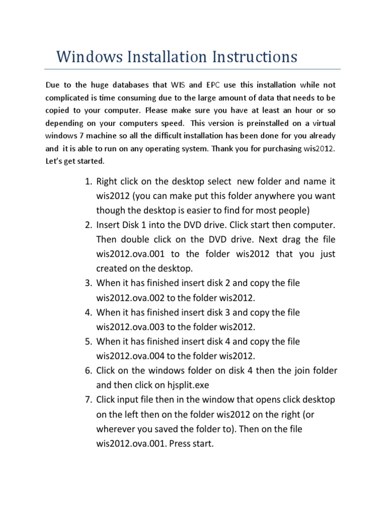 WIS EPC 2012 Install | PDF | Computer File | Directory (Computing)