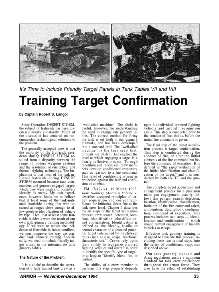 Training Target Confirmation: It's Time To Include Friendly Target ...