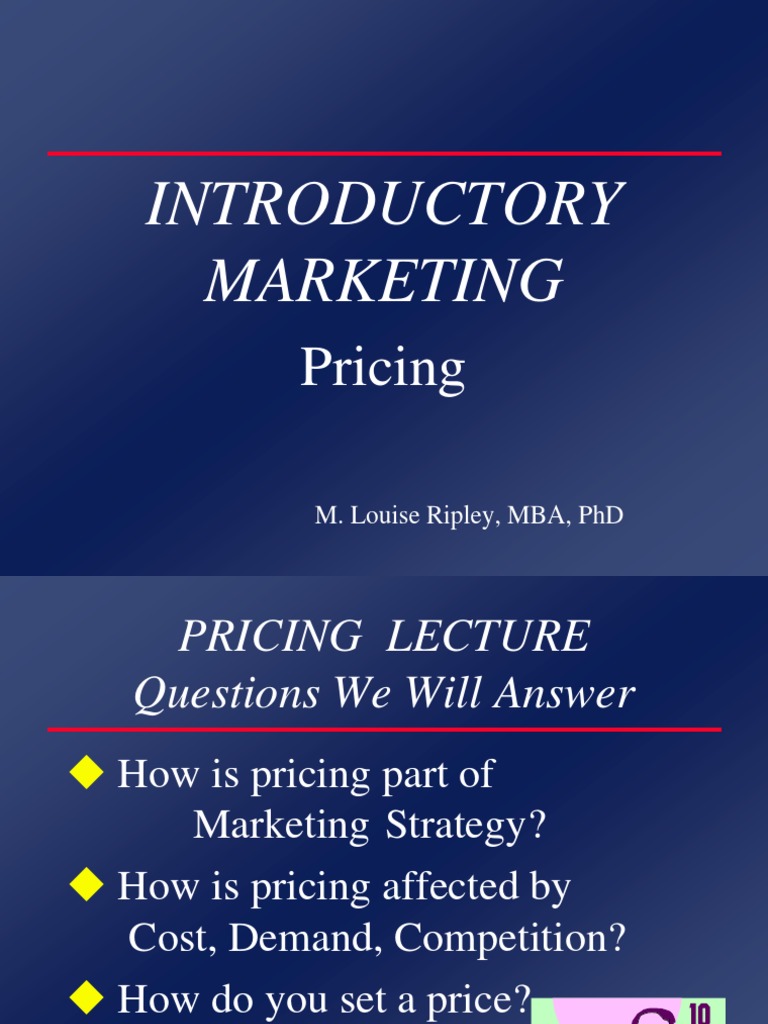 Introductory Marketing: Pricing | PDF | Pricing | Demand