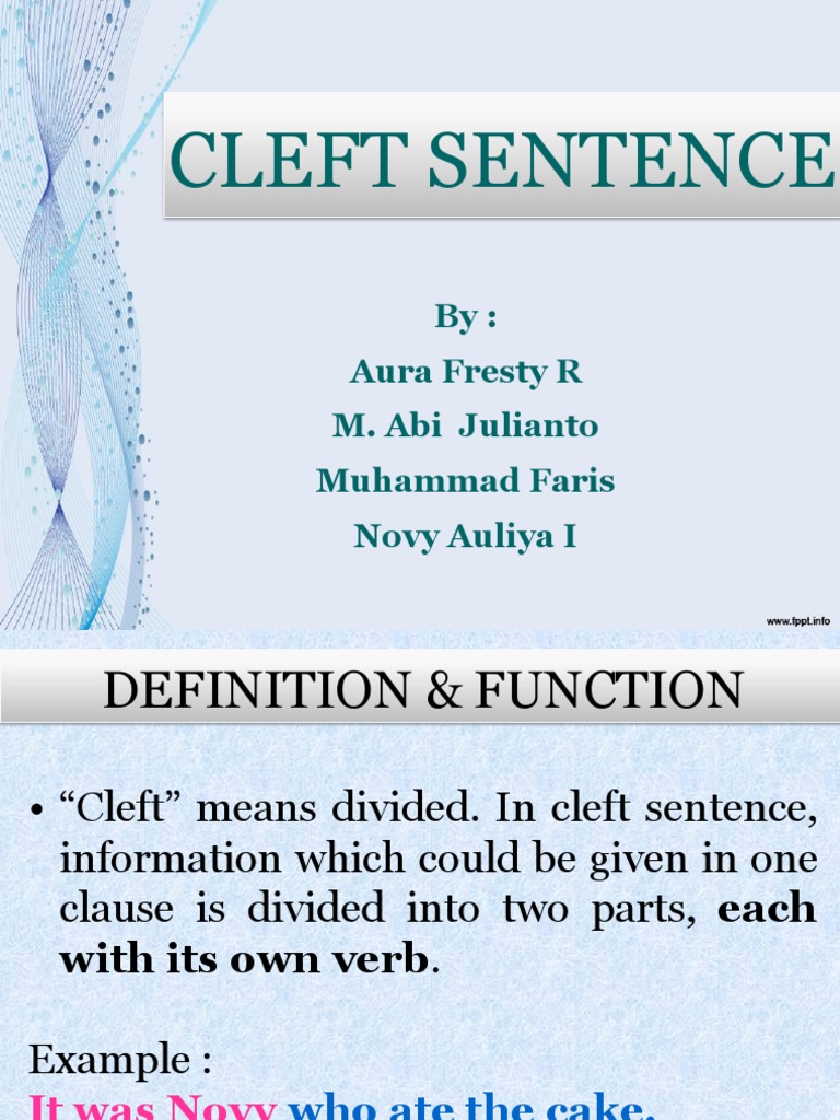 Cleft Sentence Grammar | Download Free PDF | Sentence (Linguistics ...