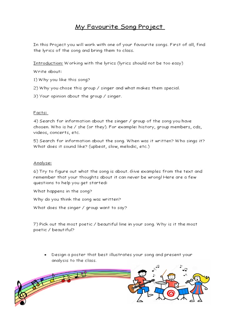 My Favourite Song Project Segundos | PDF