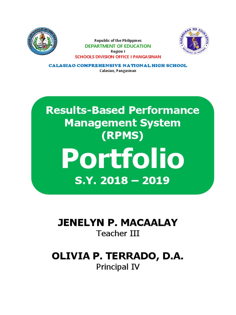 Portfolio: Results-Based Performance Management System (RPMS) | PDF ...