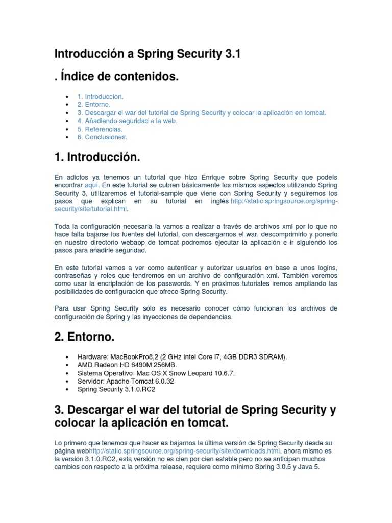 Tutorial Spring Security | PDF | Páginas del servidor Java | Protocolo de Transferencia de ...