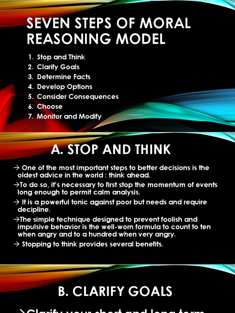 Topic 8 - Seven Steps of Moral Reasoning Model V1 | PDF | Reason ...