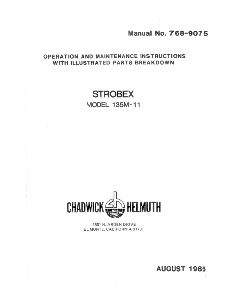 Chadwick-Helmuth Strobex 135M Manual | PDF | Computers