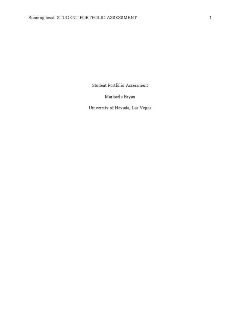Student Portfolio Assessment | PDF | Reading Comprehension ...