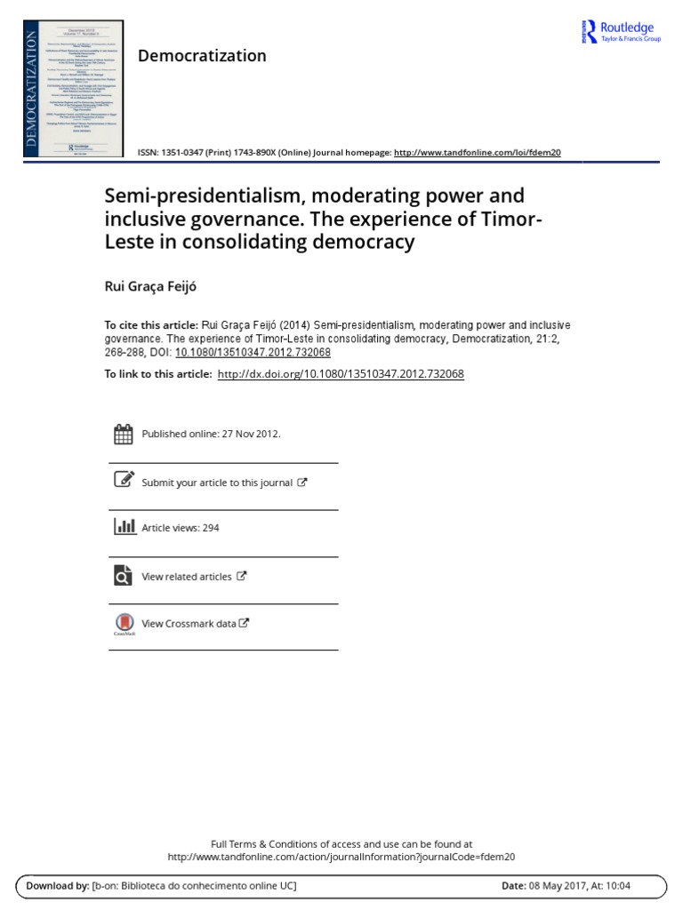 Semi-Presidentialism Moderating Power and Inclusive Governance | PDF ... Semi-Presidentialism Moderating Power and Inclusive Governance | PDF ...