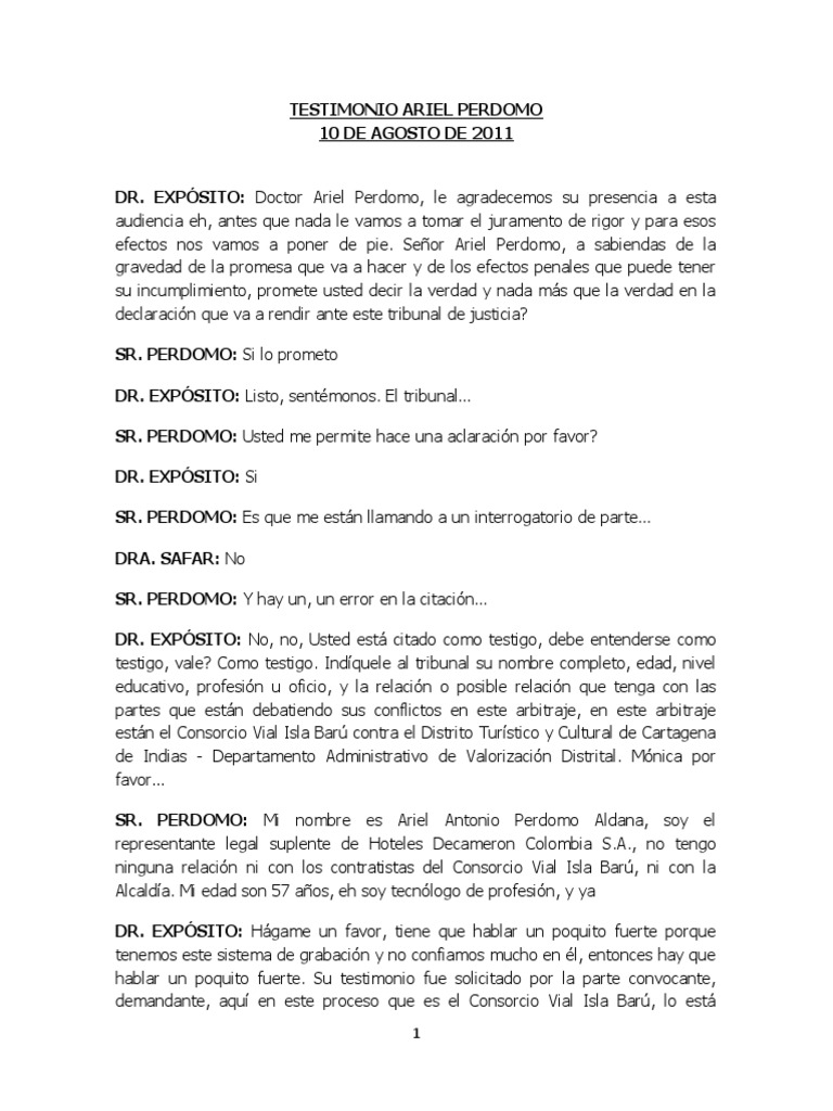 Testimonio Ariel Perdomo | PDF | Colombia | Agitación