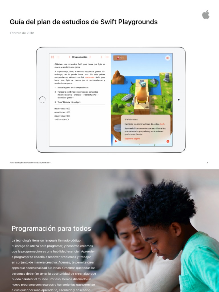 Swift Playgrounds Curriculum Guide PDF | PDF | Plan de estudios | Lenguaje de programación