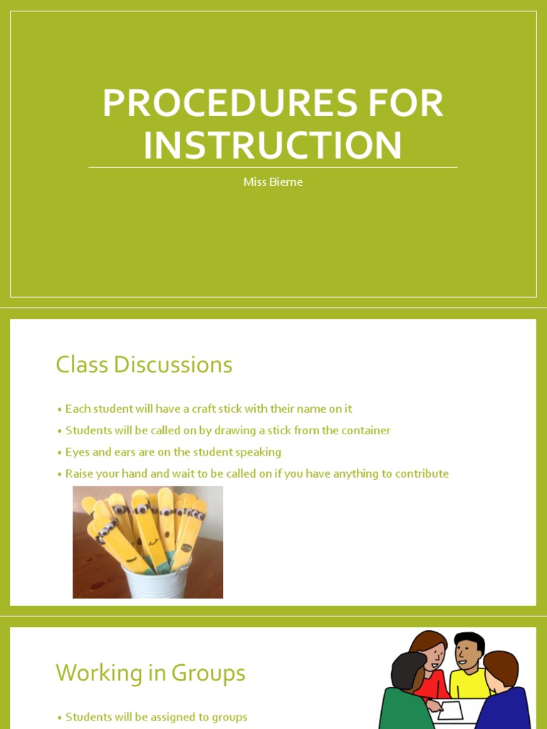 Procedures Instruction | PDF | Question | Communication