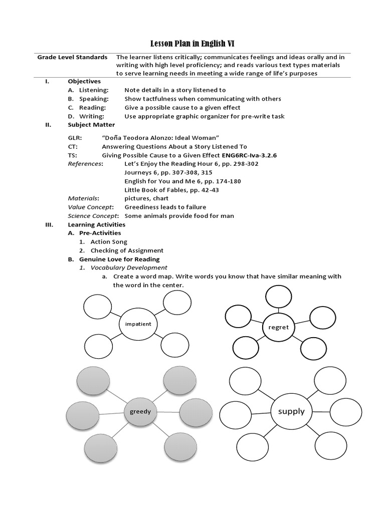 COT - LP in English 6 | PDF | English Language | Causality