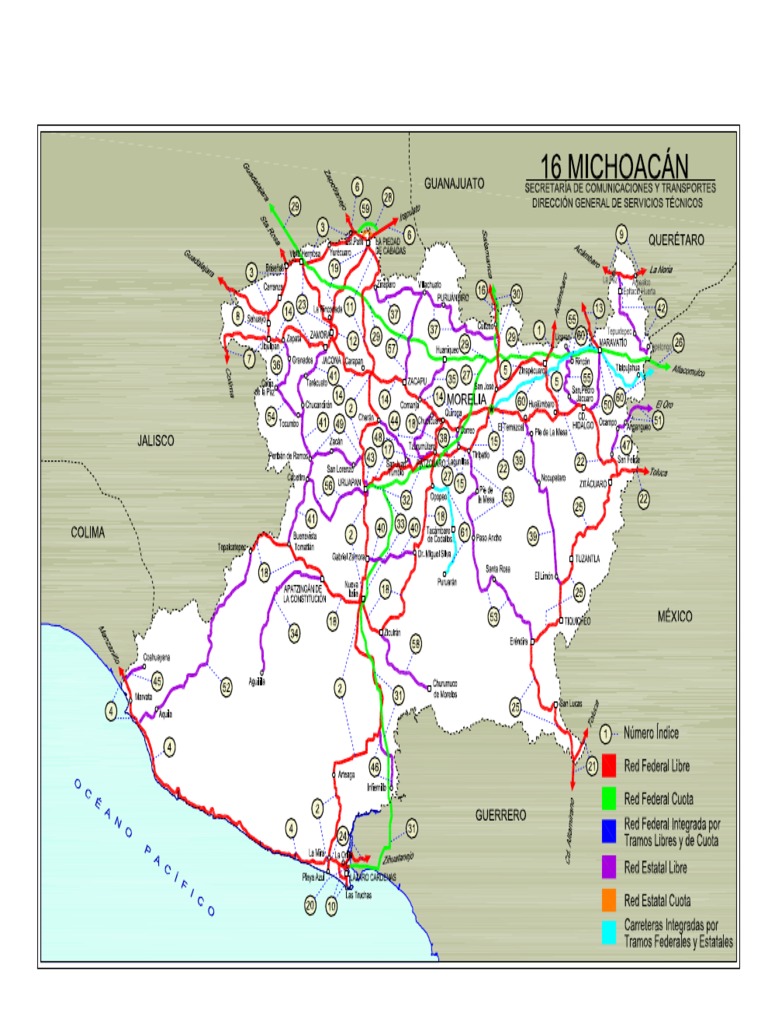 Mapa de Carreteras de Michoacán | PDF