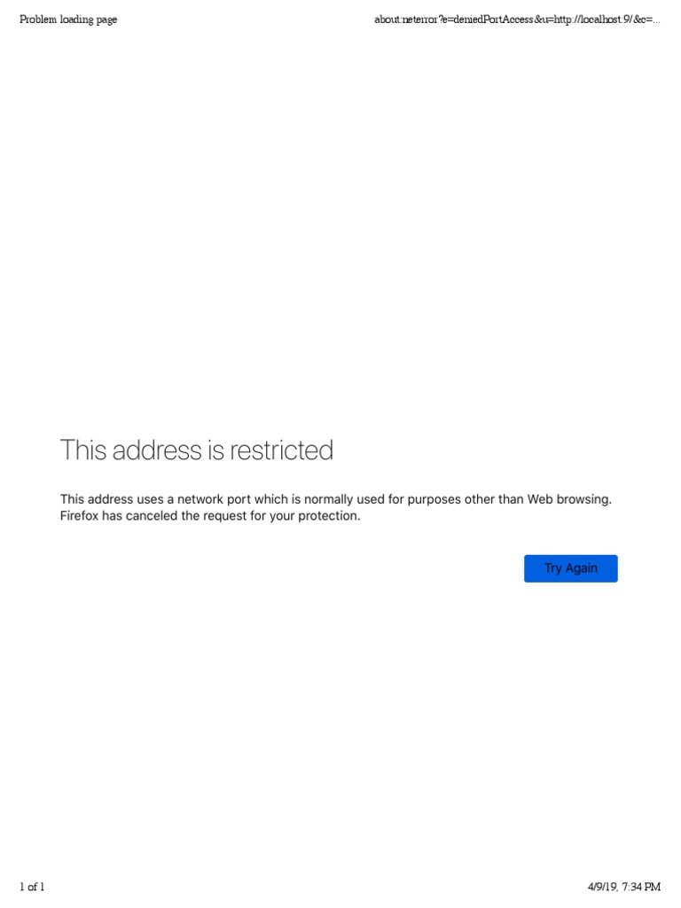 Firefox Denied Port Access Error | PDF