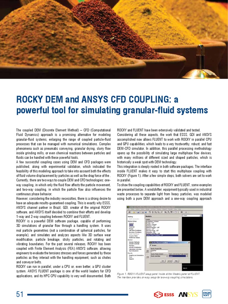 ROCKY-FLUENT DEM-CFD Coupling Guide | PDF | Computational Fluid ...