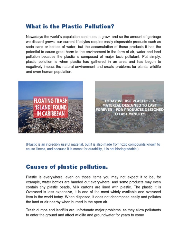 What Is The Plastic Pollution | PDF | Plastic | Reuse