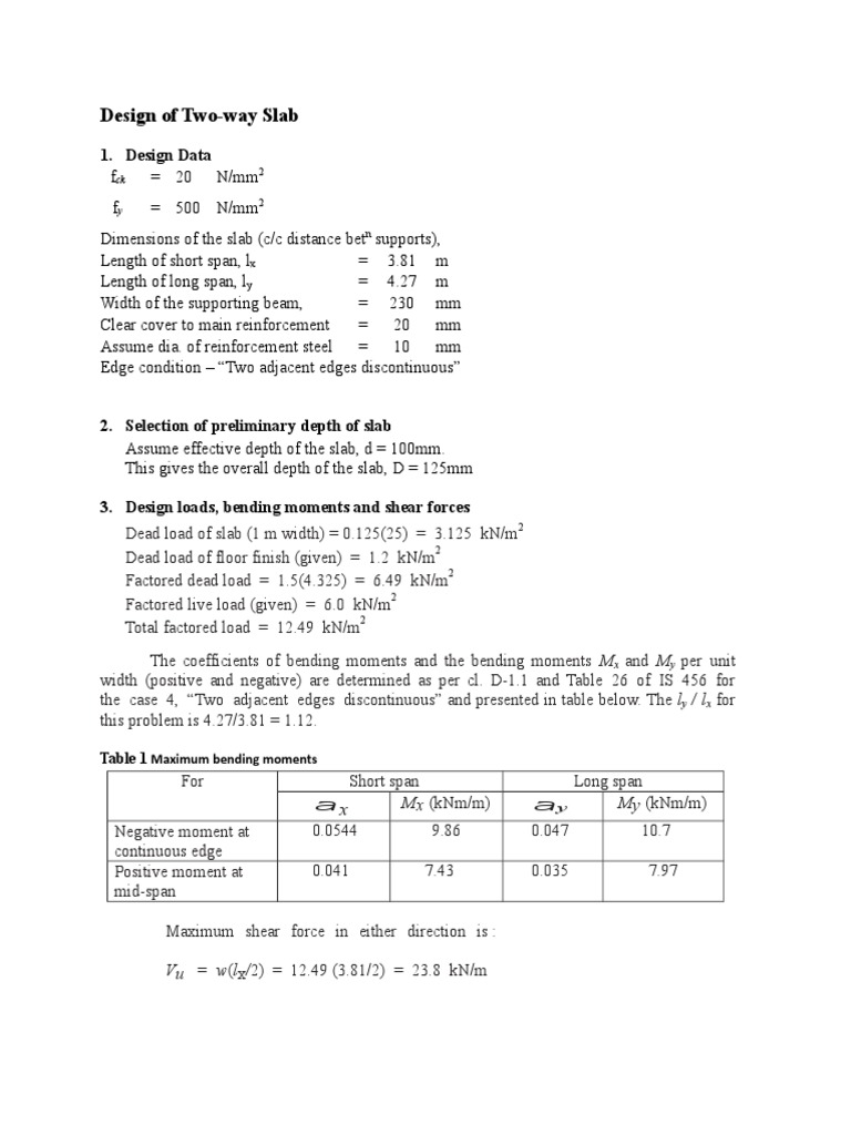 Two Way Slab | PDF | Bending | Structural Engineering