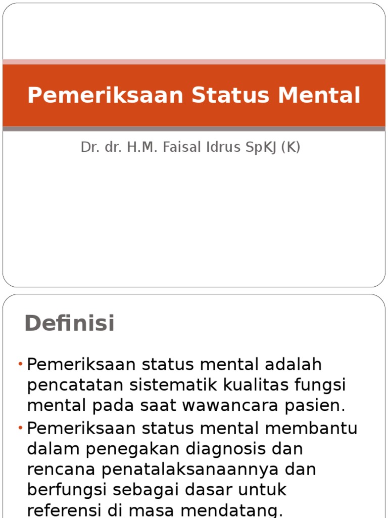 Pemeriksaan Status Mental | PDF