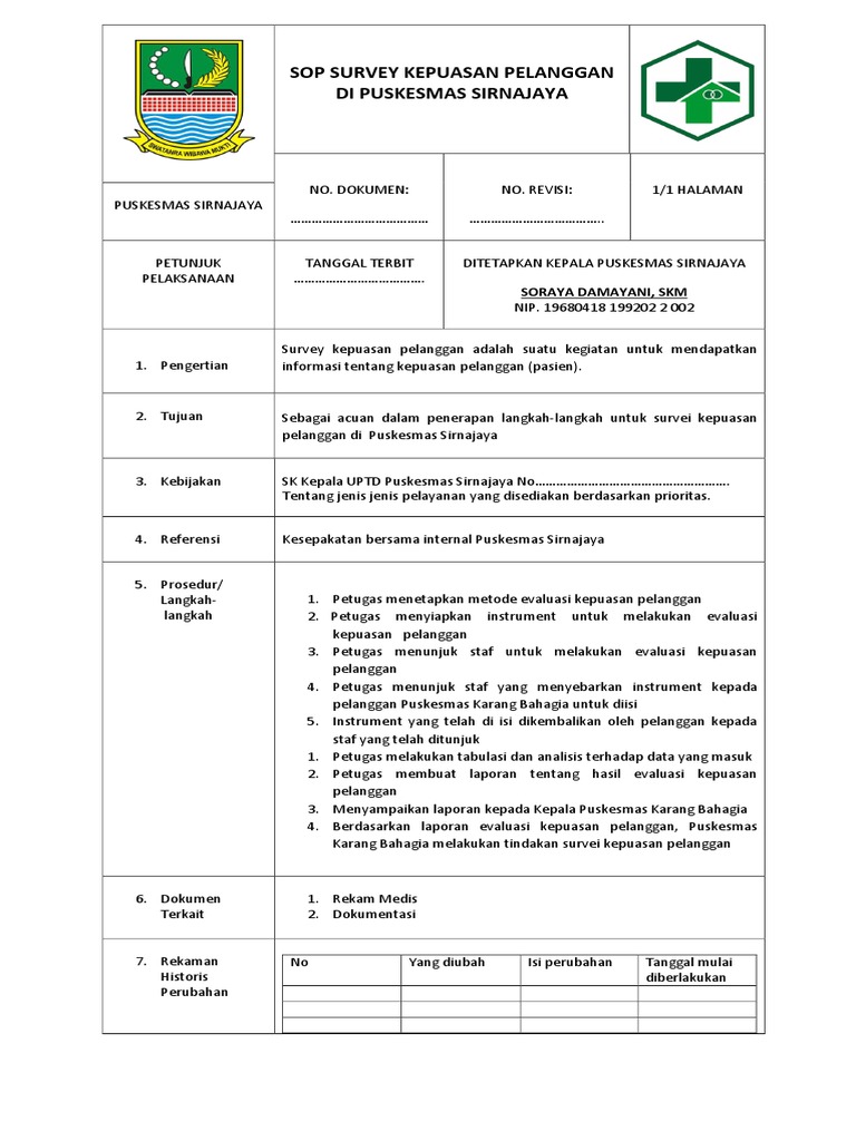 Sop Survey Kepuasan Pelanggan | PDF