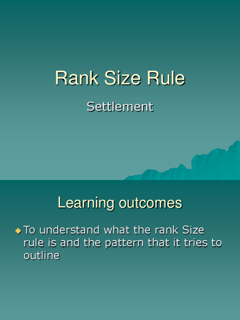 Rank Size Rule: Settlement | PDF