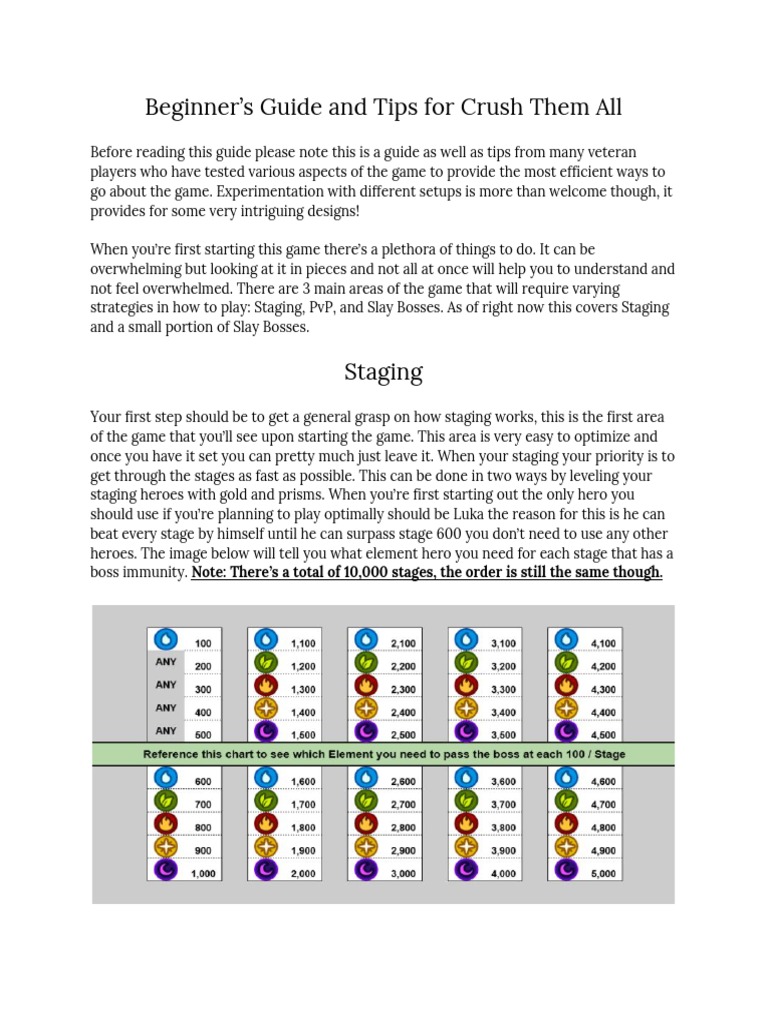 Beginner's Guide To Crush Them All | PDF | Leisure | Sports
